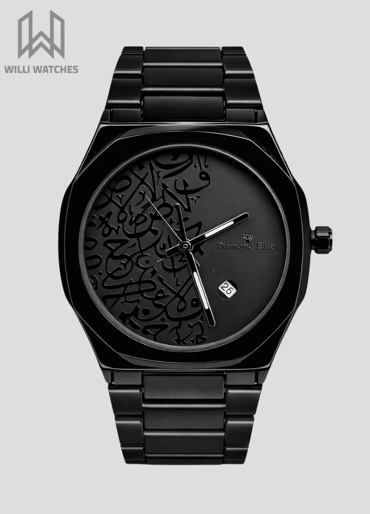Premium Black Edition Arabic Calligraphy Dial Watch D-003 – WilliWatches®
